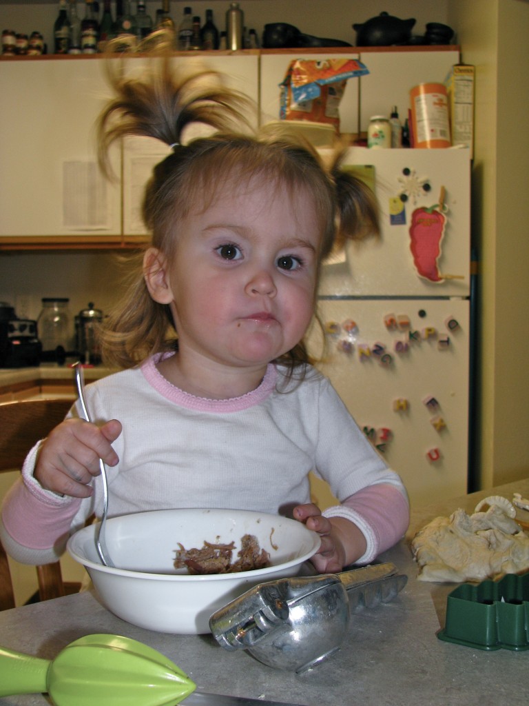 Daughter eating and playing with homemade playdough - Rebecca McKeever